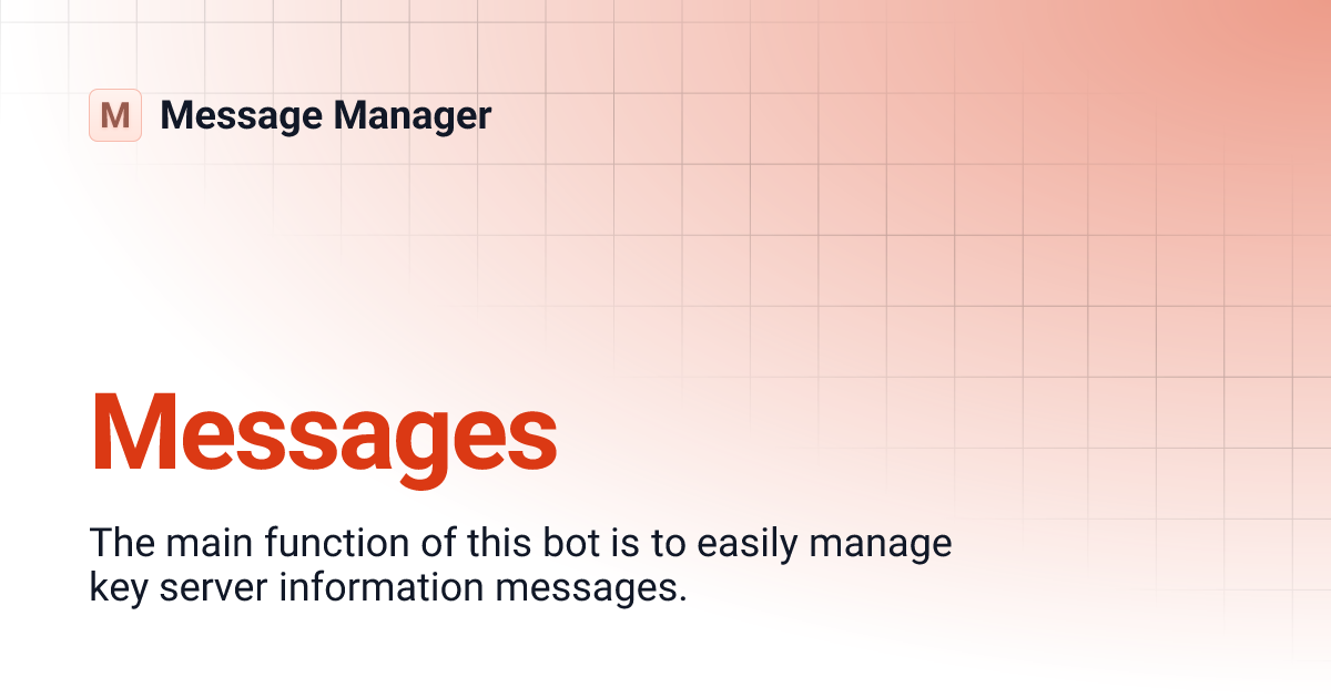 Messages | Message Manager